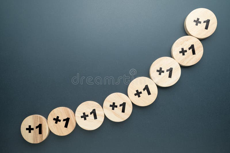 A Sequential Number, Plus One Stock Photo - Image of development ...