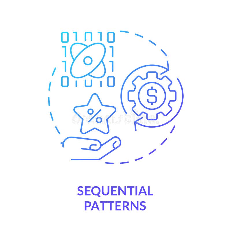 Sequential Patterns Blue Gradient Concept Icon Stock Vector - Illustration of icon, sequential ...