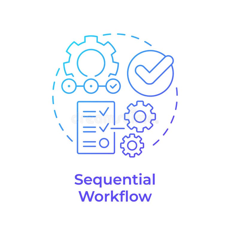 Sequential Workflow Blue Gradient Concept Icon Stock Illustration ...