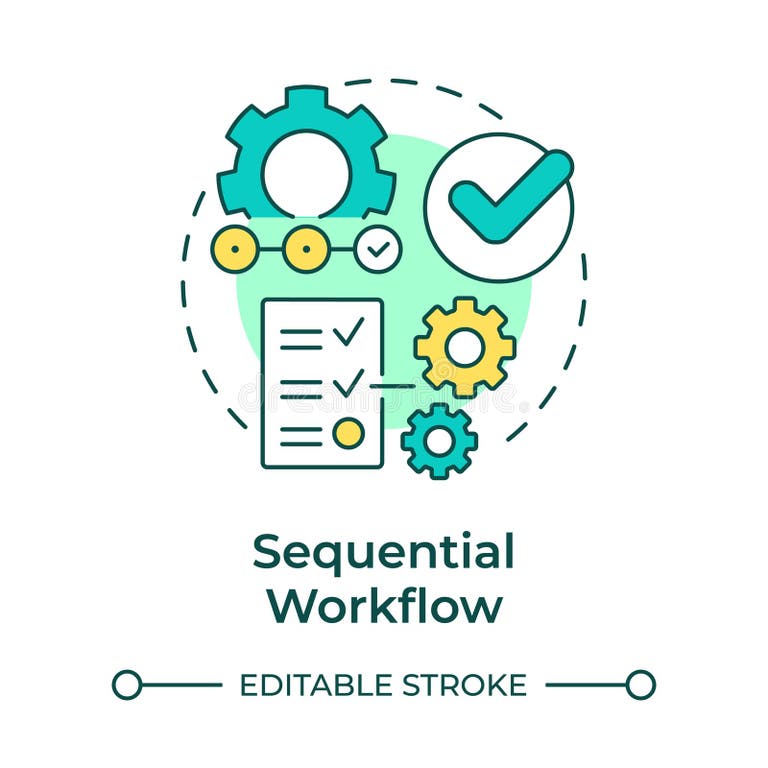 Sequential Workflow Multi Color Concept Icon Stock Vector ...