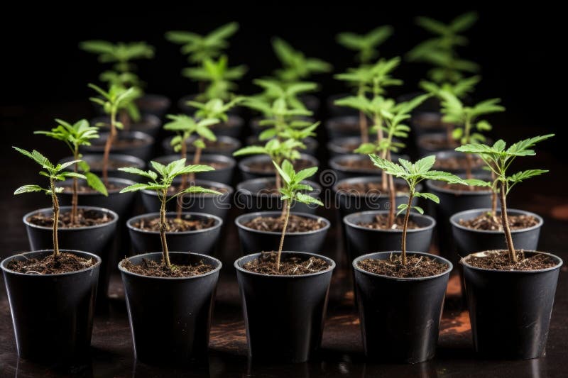 Sequentially Arranged Seedling Stages in Pot Stock Photo - Image of ...