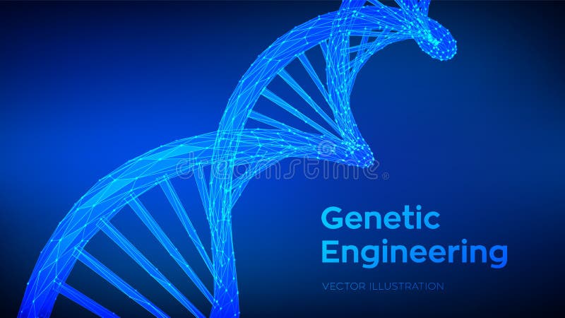 Sequenza DNA Astratto 3d Wireframe a Microtelaio Molecole Di DNA Con ...