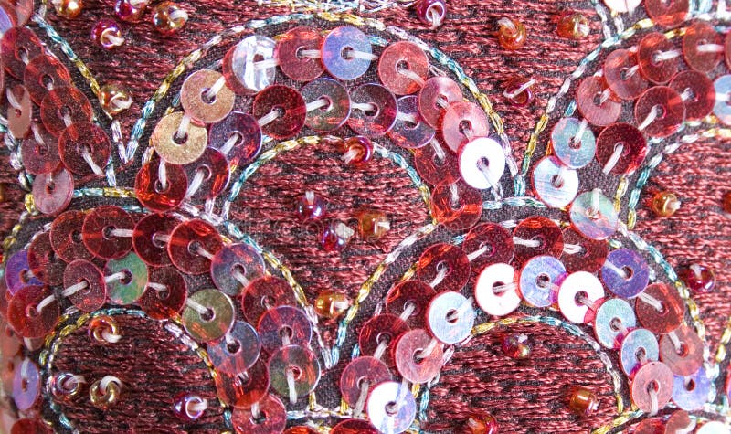 Sequin embroidery stock image. Image of colorful, fabric - 5665151