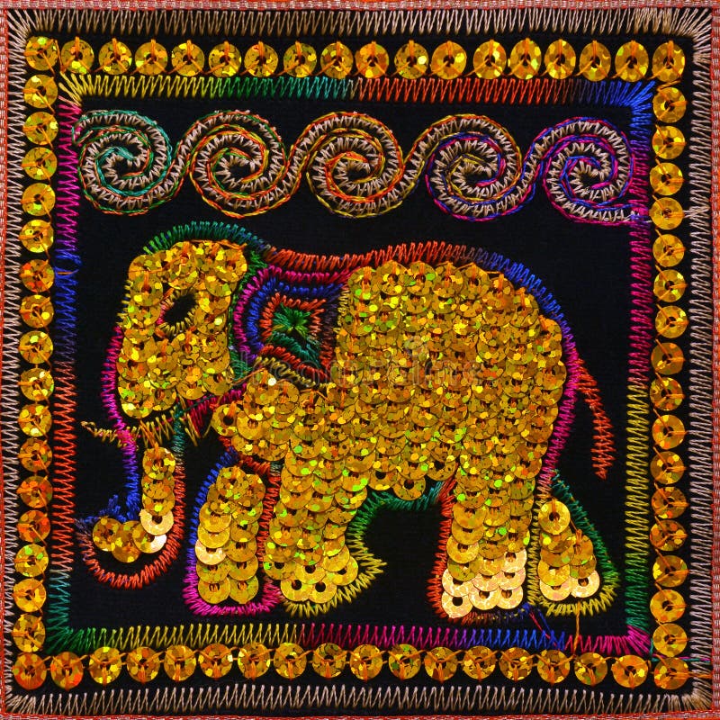 Sequin embroidery stock image. Image of colorful, fabric - 5665151