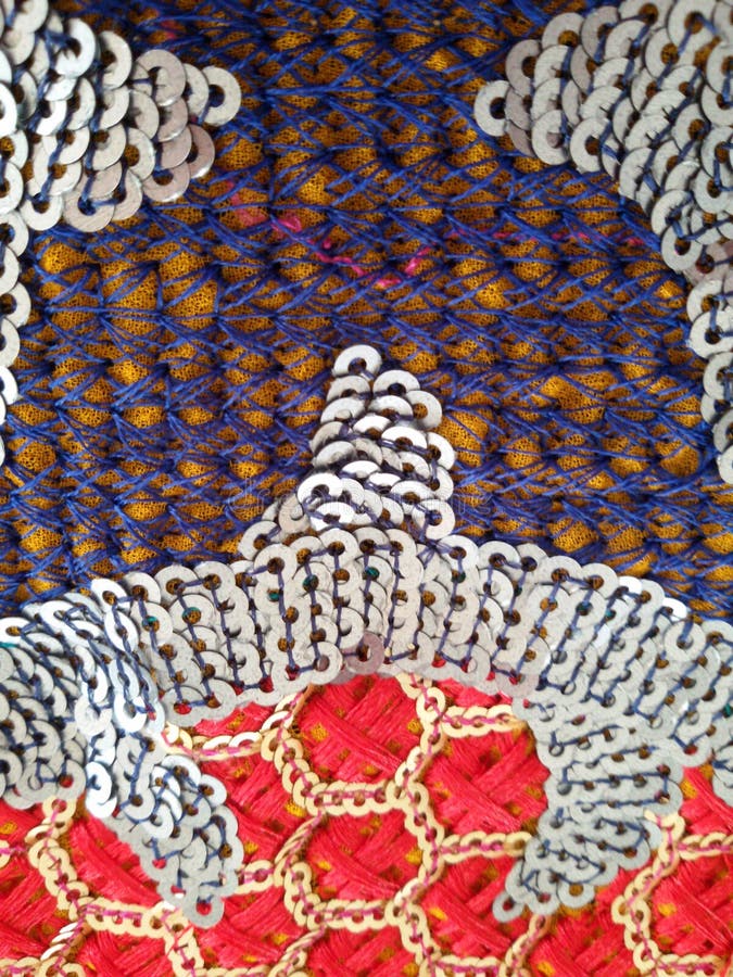 Sequin Indian Pattern Fabric Stock Photo - Image of sequin, fabric ...