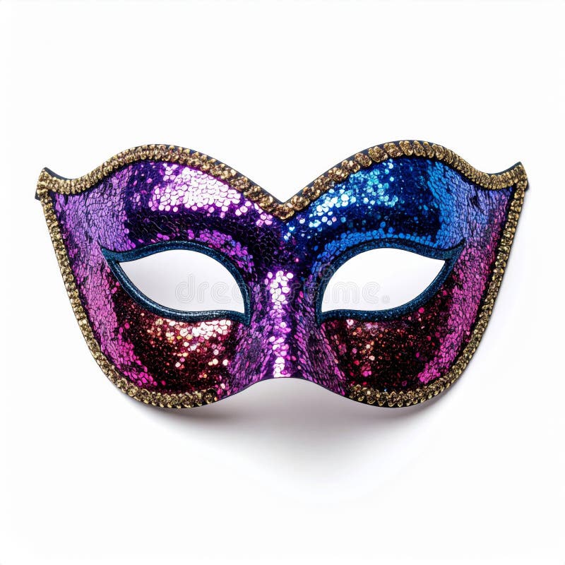 Sequin Masquerade Mask in Purple Blue and Pink Stock Illustration ...