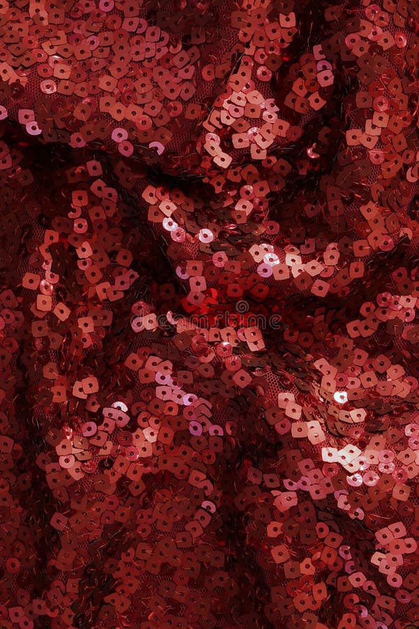 Sequin Texture Background. Red Color Fabric Stock Photo - Image of ...