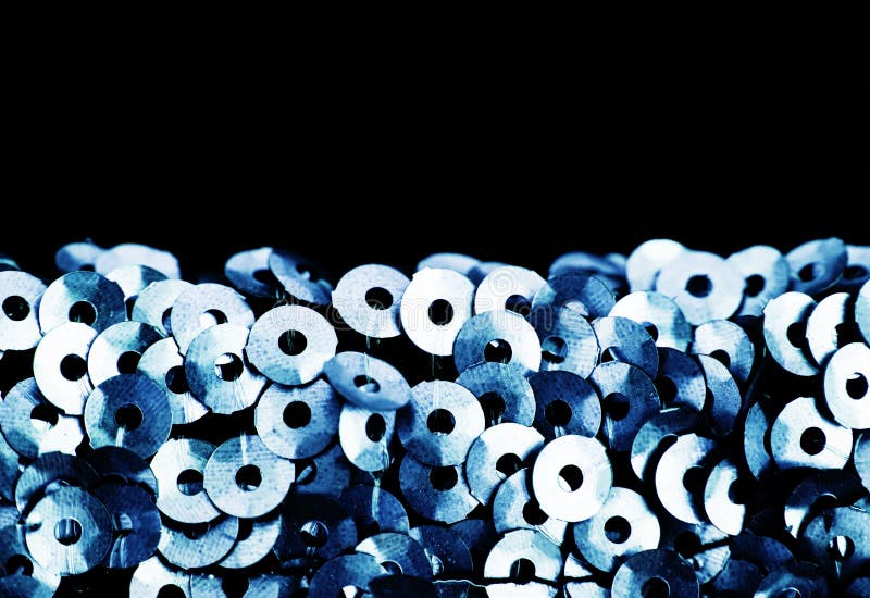 Sequins Close-up Macro. Abstract Background with Blue Sequins Color ...