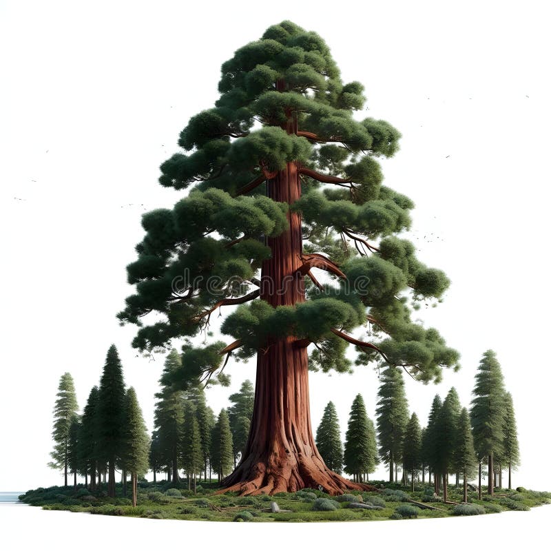 Sequoia tree botanical stock image. Illustration of produce - 331769443