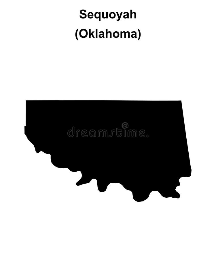 Sequoyah outline map stock vector. Illustration of shape - 361753383