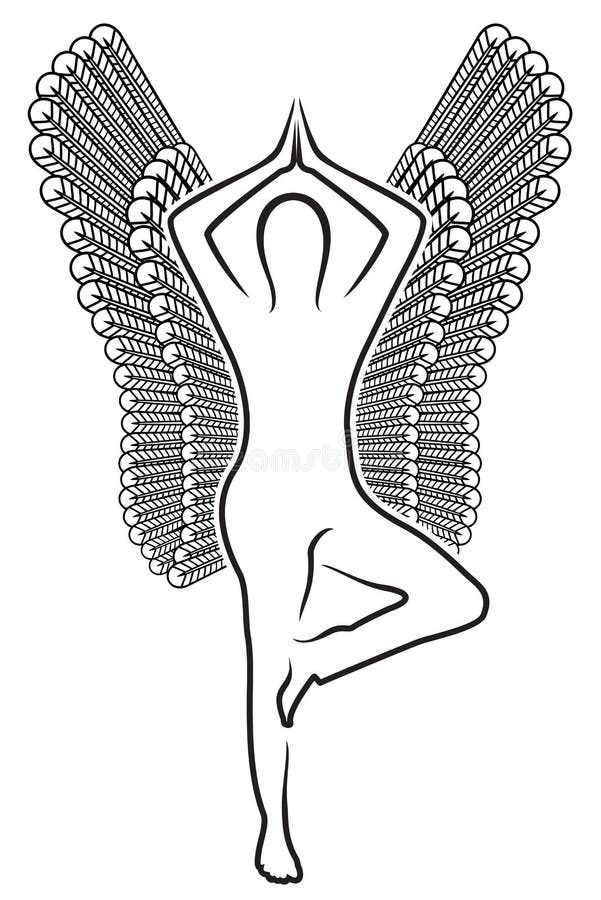 Ser humano con las alas ilustración del vector. Ilustración de ...