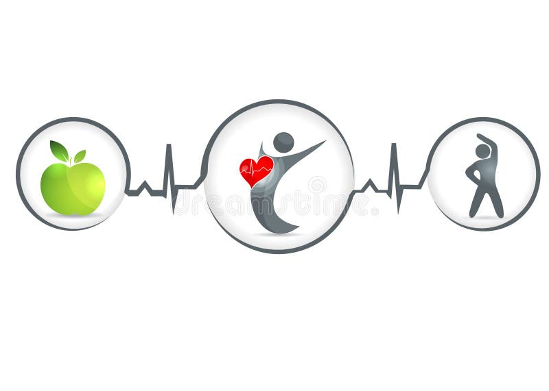 Símbolo Saudável Do Coração Ilustração do Vetor - Ilustração de humano ...