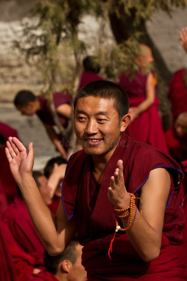 Sera Monastery Debating Monk Claps, Lhasa Tibet Editorial Image - Image ...