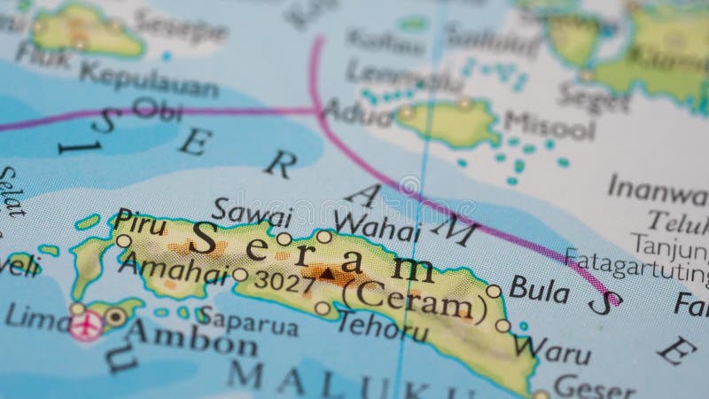 Seram Island Highlighted on a World Map 4K Stock Video - Video of ...