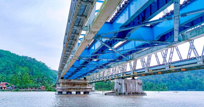Serayu River Bridge editorial stock image. Image of bridge - 240907839