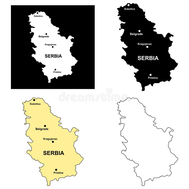 Serbia country map stock vector. Illustration of serbia - 359564343