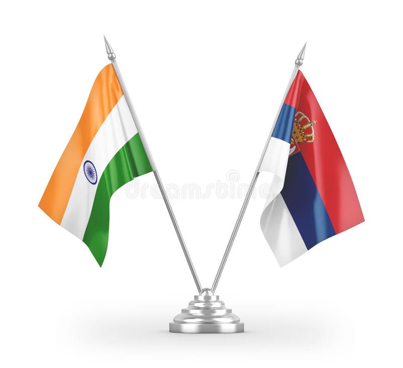 Serbia and India Realistic Flag â€“ Fabric Texture Illustration Stock ...