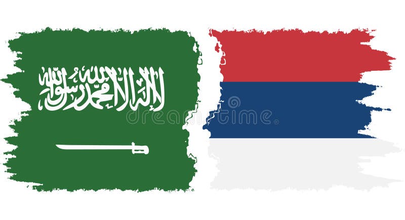 Serbia and Saudi Arabia Grunge Flags Connection Vector Stock Vector ...