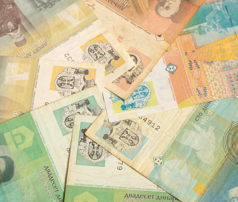 Serbian Currency Banknotes with the Coat of Arms Stock Image - Image of ...