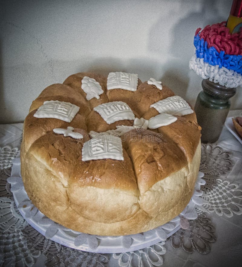 Traditional Serbian Festive Bread Stock Image - Image of handmade ...