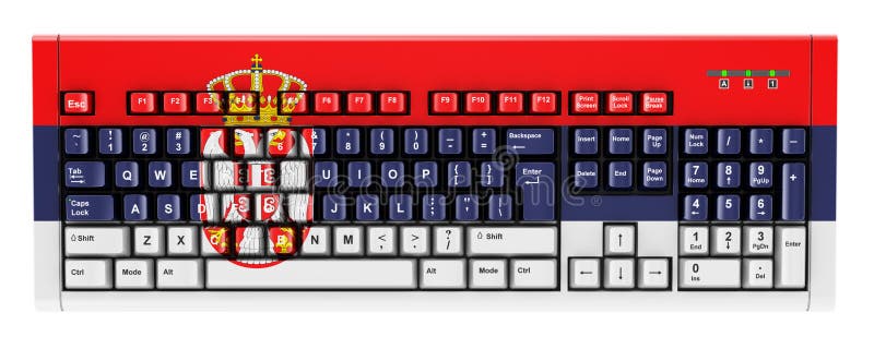 Serbian Flag Painted on Computer Keyboard. 3D Rendering Stock ...