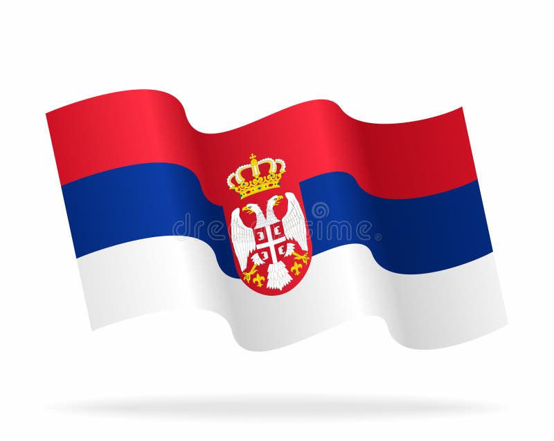 Serbian Flag Wavy Background Layout. Vector Illustration. Stock ...