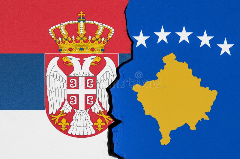 Serbian-Kosovan Political Conflict, Concept. 3D Rendering Stock ...