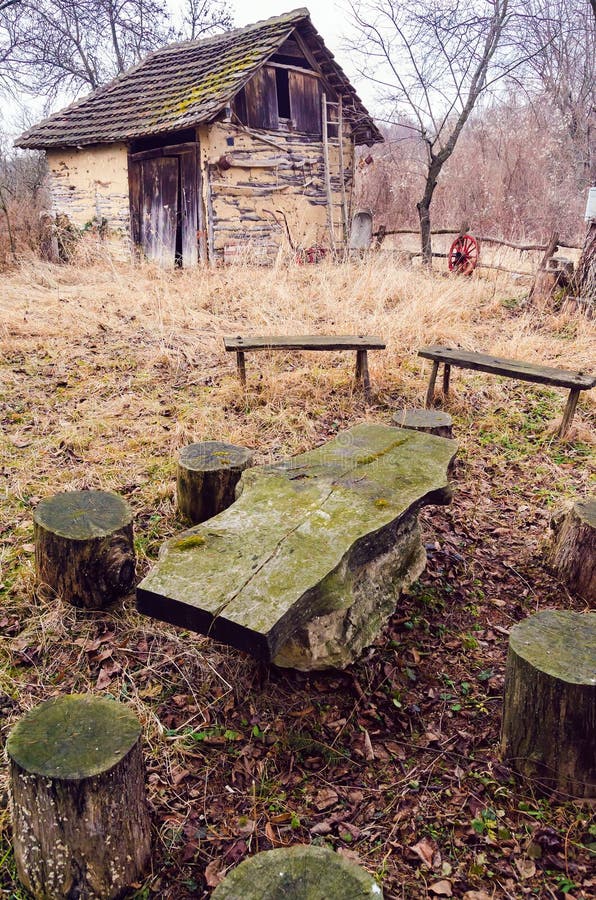 Serbian Old Traditional Home Garden Stock Image - Image of landscape ...