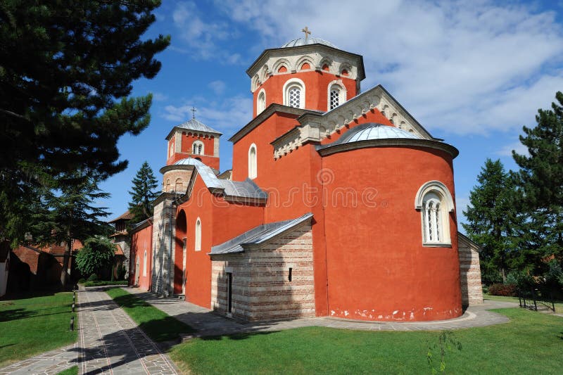 Serbian Orthodox Monastery Zica Stock Photo - Image of worship, minster ...