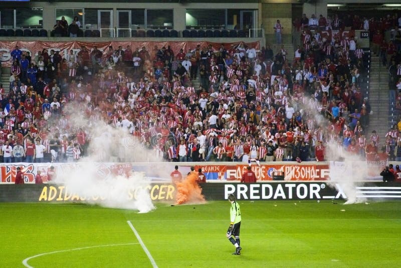 Serbian Red Star Belgrade Fans Editorial Image - Image of hooligan ...