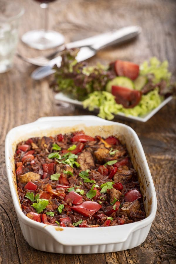 Serbian rice dish stock image. Image of brown, meat - 245166657