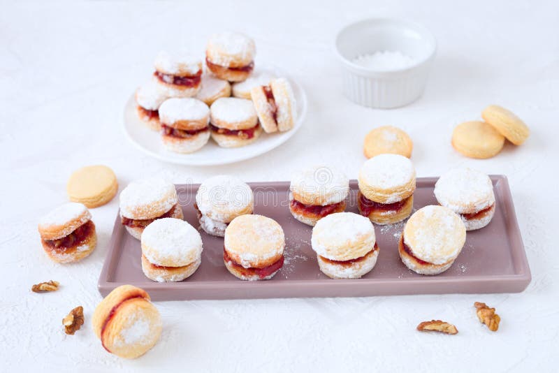 One Sandwich Cookie Looking for You Stock Photo - Image of flour ...