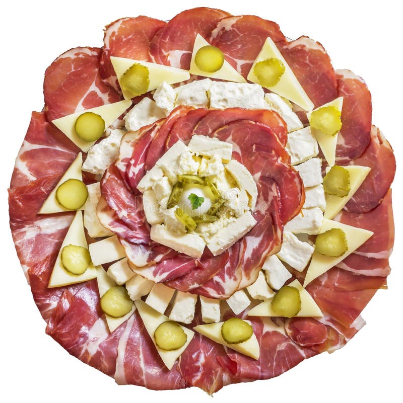 Serbian Traditional Appetizer Savory Dish Meze Isolated on White ...