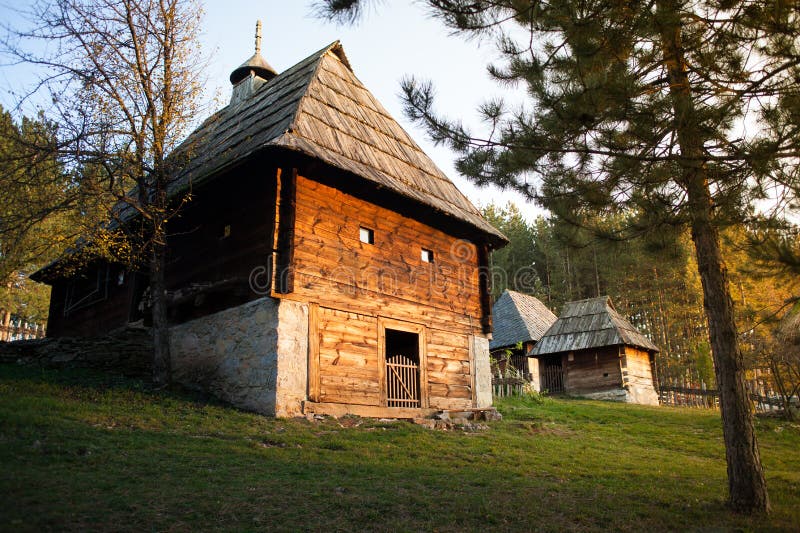 Serbian Traditional Country House Stock Image - Image of green, roof ...