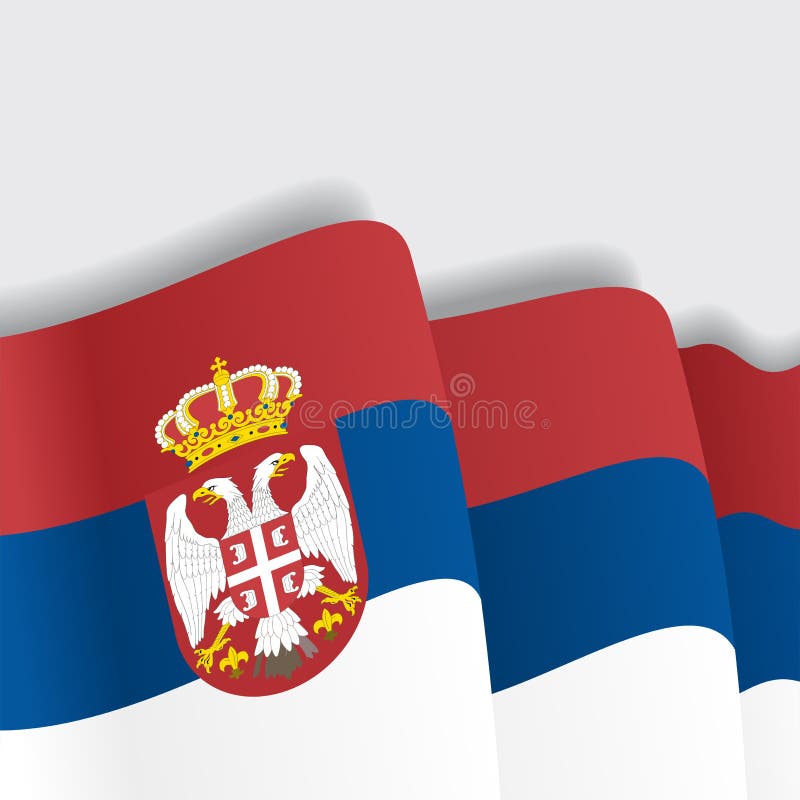 Serbian Waving Flag. Vector Illustration. Stock Vector - Illustration ...