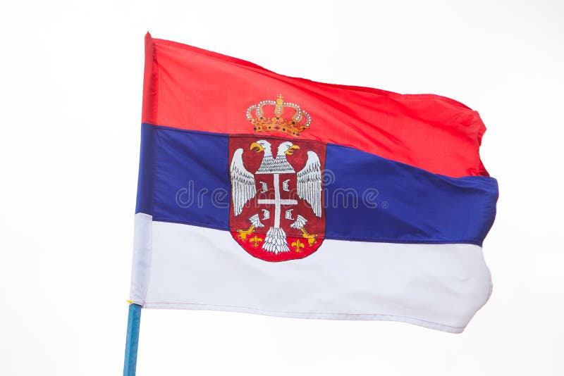 Serbisk flagga arkivfoto. Bild av solsken, officiell - 31342336