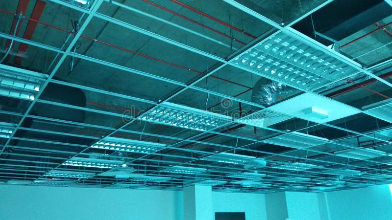 Suspended Ceiling Frame and Board Under Construction at the ...