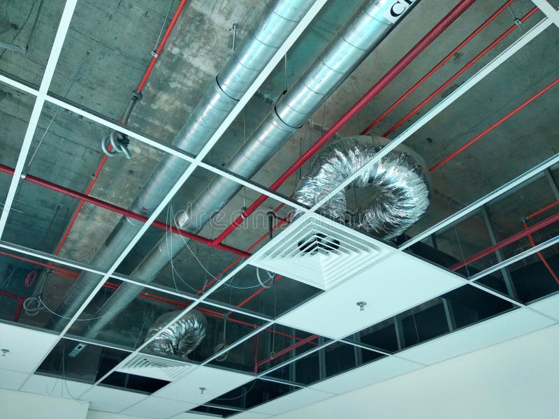 Suspended Ceiling Frame and Board Under Construction at the ...