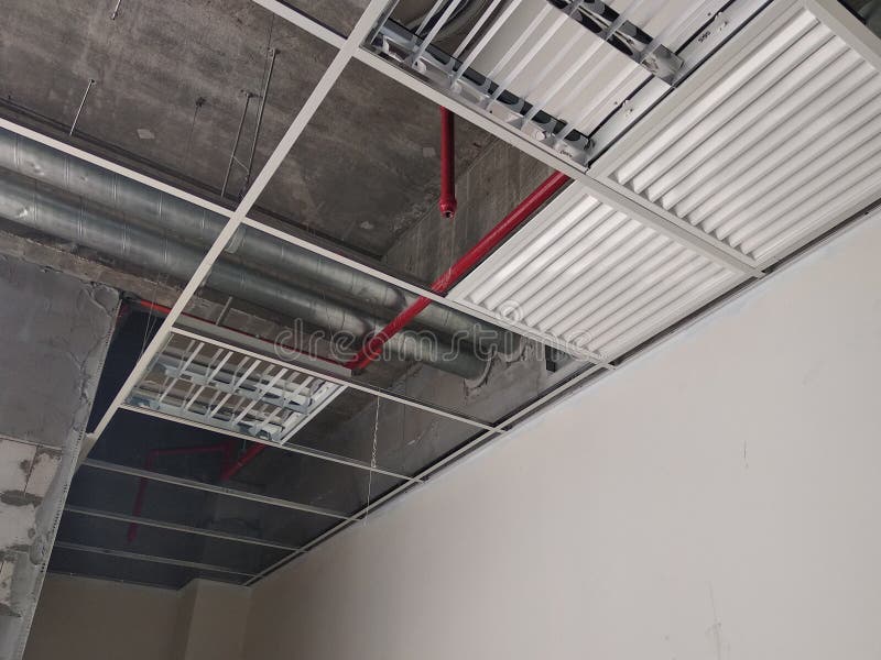 Suspended Ceiling Frame and Board Under Construction at the ...