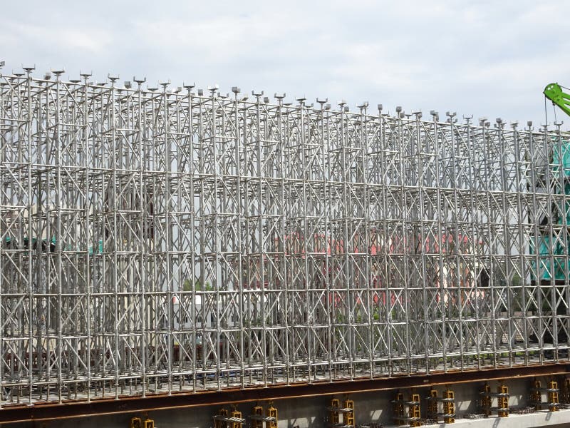 Scaffolding is Installed on the Construction Site As Temporary Support ...