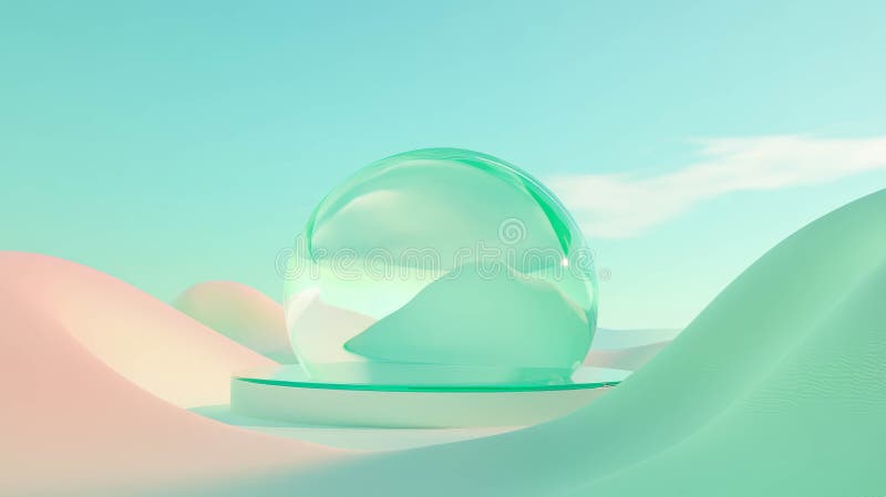 Serene Abstract Background with Glass Podium and Soft Pastel Colors for Modern Design Stock ...