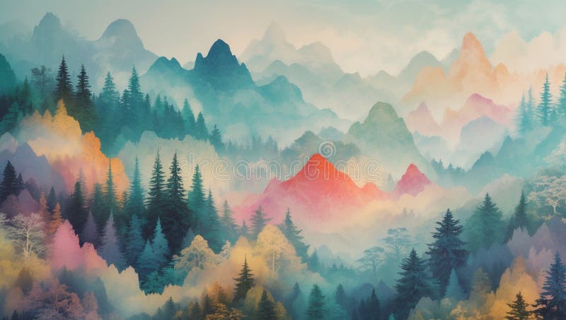 A Serene and Abstract Depiction of Multiple Backgrounds, Featuring a ...