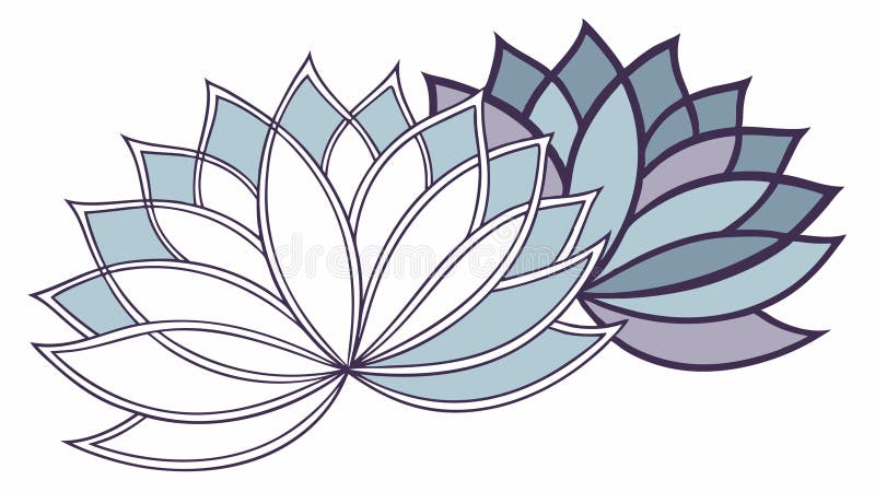 Abstract the Lotus, Black and White Illustration. Generative AI Stock ...