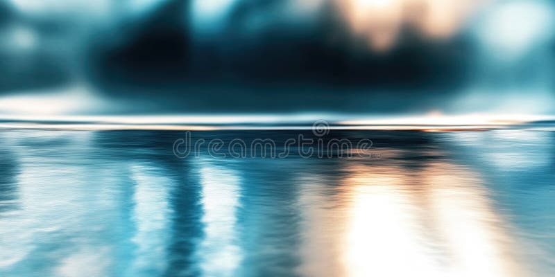 Serene Abstract Ocean Reflection at Sunrise Stock Photo - Image of ...