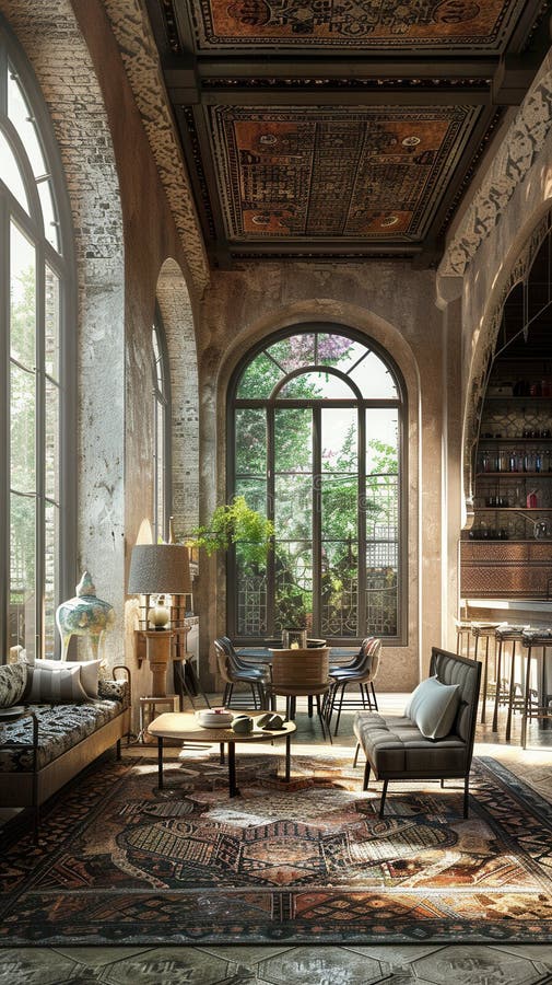 Serene Adobe Architecture Interior Design. Southwestern-inspired Space ...