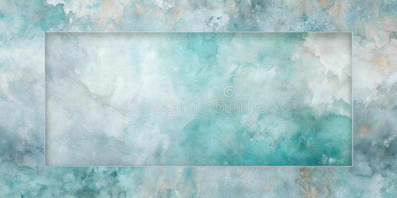 Serene Aqua Watercolor Background with Subtle Rectangular Frame for ...