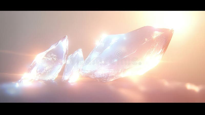 A Serene Arrangement of Luminous Crystals Reflecting Light in a Soft ...