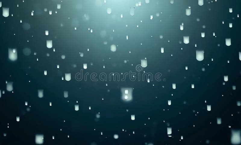 Abstract Rainy Night Background: Falling Raindrops on Dark Blue Stock ...