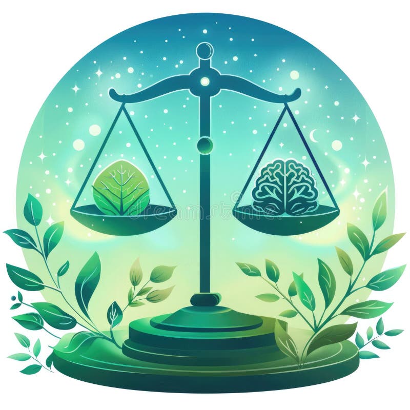 Serene Avatar with Balance Scale Featuring Leafy Green Keto Dish and ...