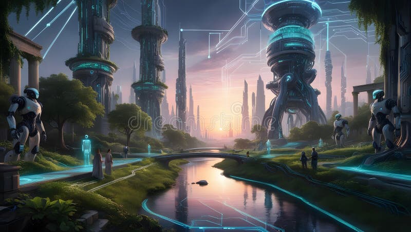 AI Rule the World in Future. Generative AI Stock Illustration ...